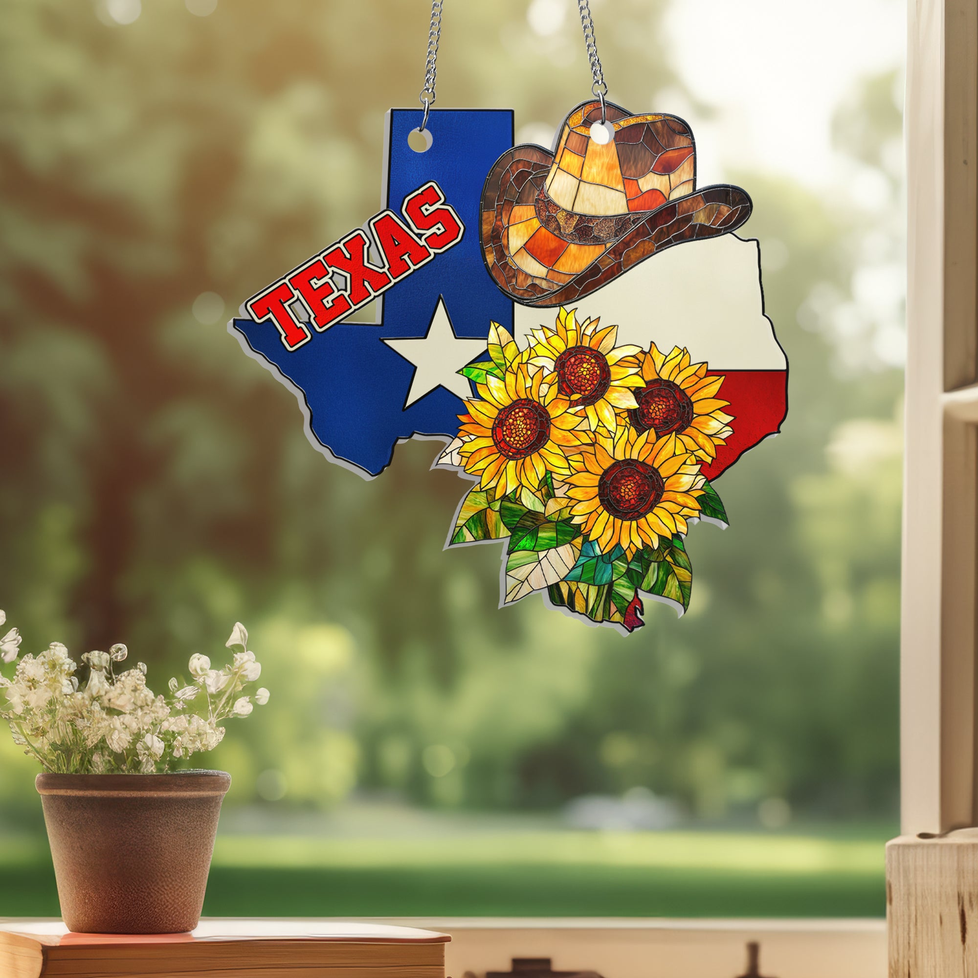 Texas Sunflower Acrylic Suncatcher Hanging Sign – Flagwix