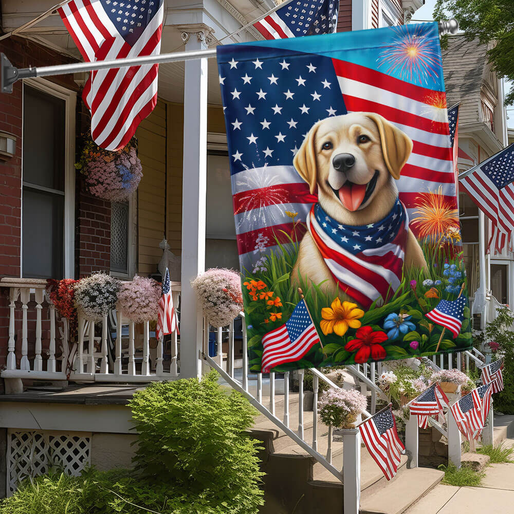 Flagwix American Flag - Labrador Retriever Independence Day Flag