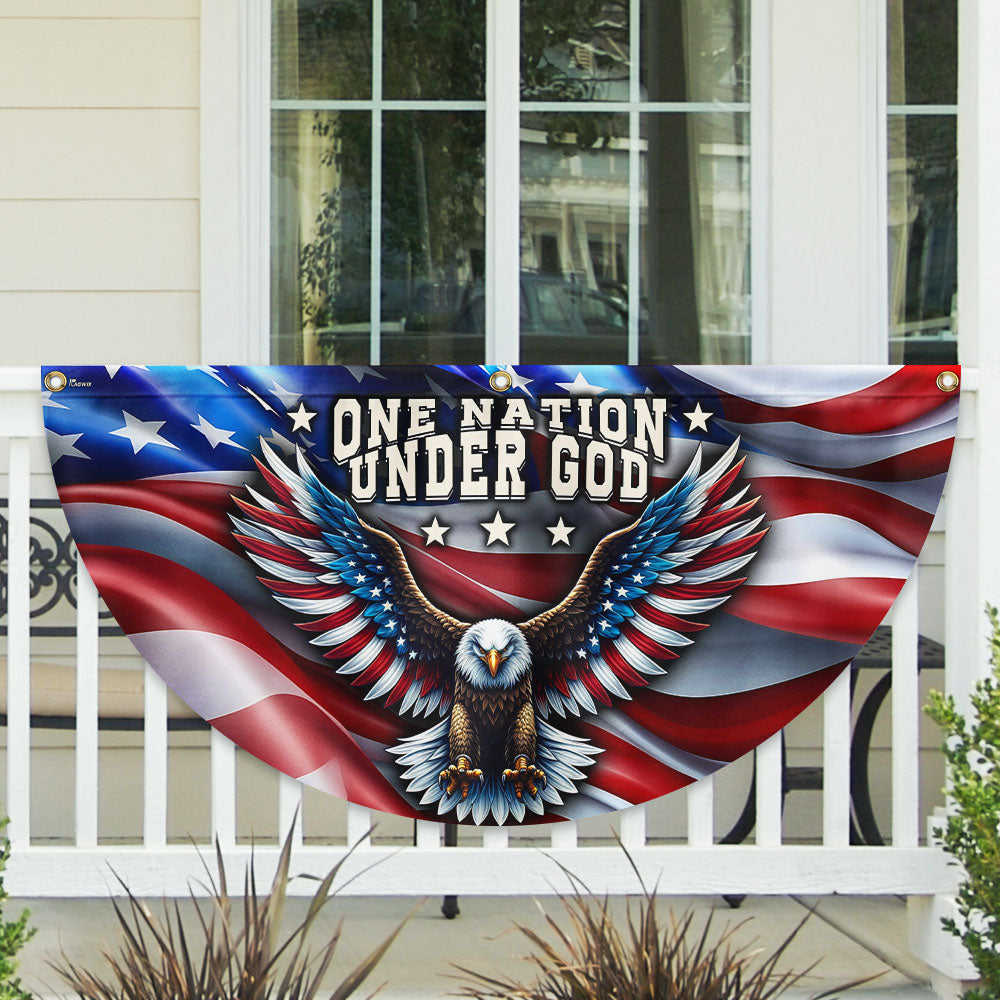 One Nation Under God Patriotic Eagle Non-Pleated Fan Flag – Flagwix