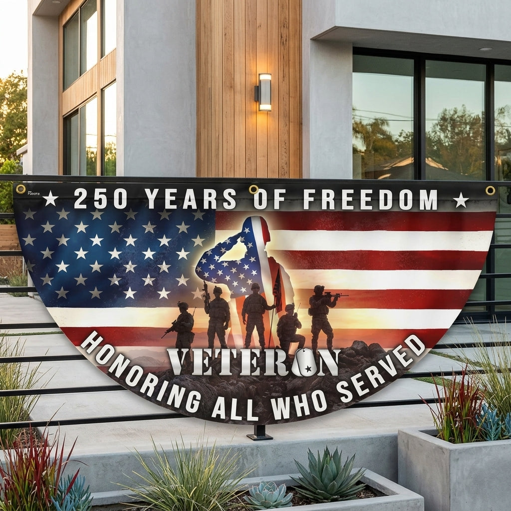 American half circle flag for veterans - Honoring Service – Flagwix