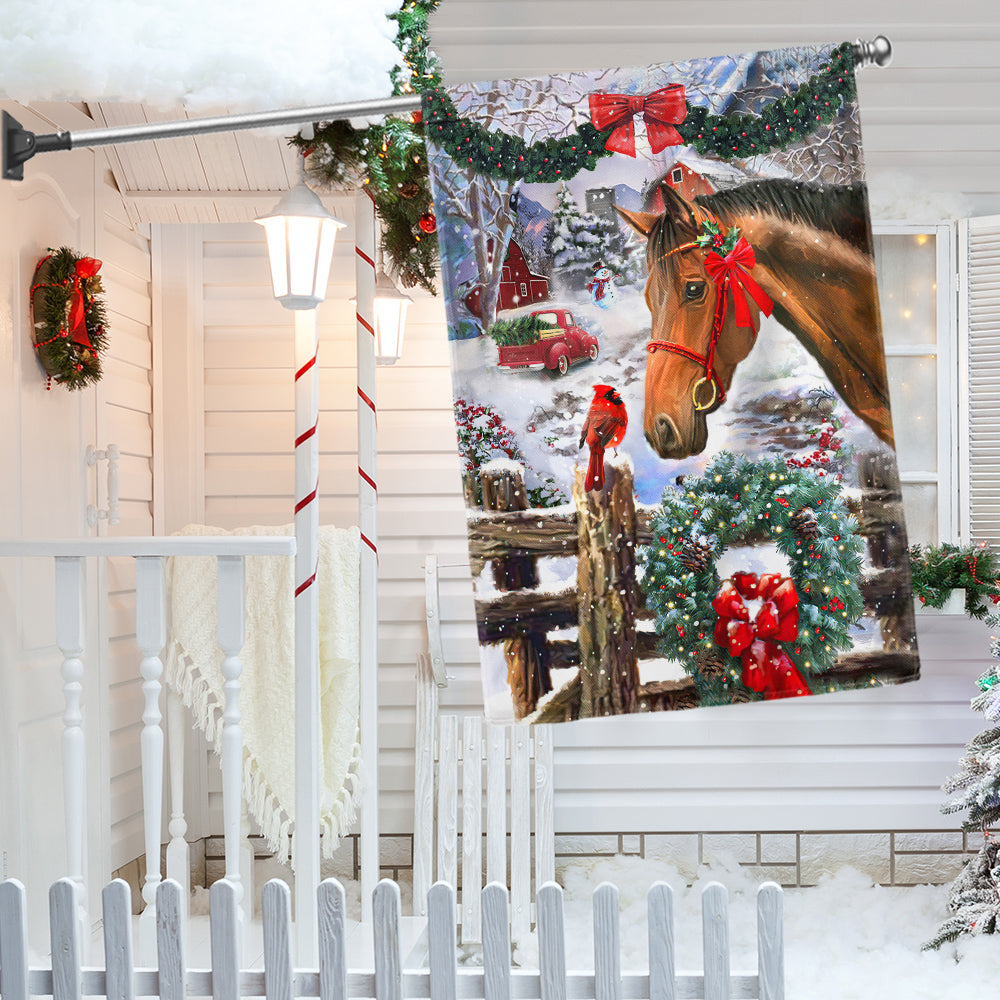 Horse Flag Christmas Snow Flag – Flagwix