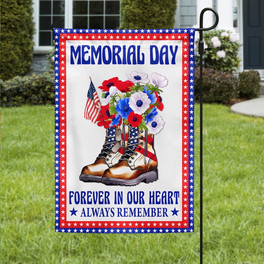 Memorial Day Veteran Boots Forever In Our Heart Always Remember Flag ...