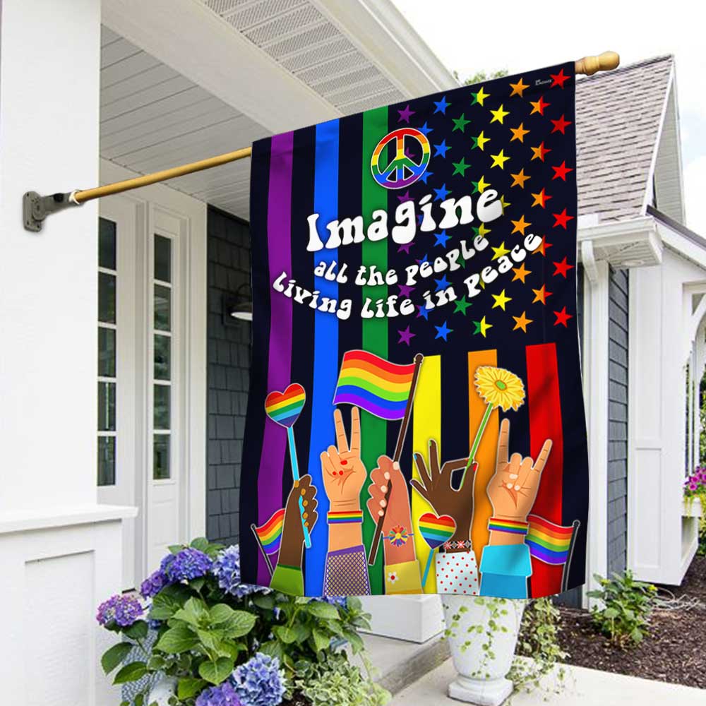 LGBT Flag Imagine All The People Living Life In Peace – Flagwix