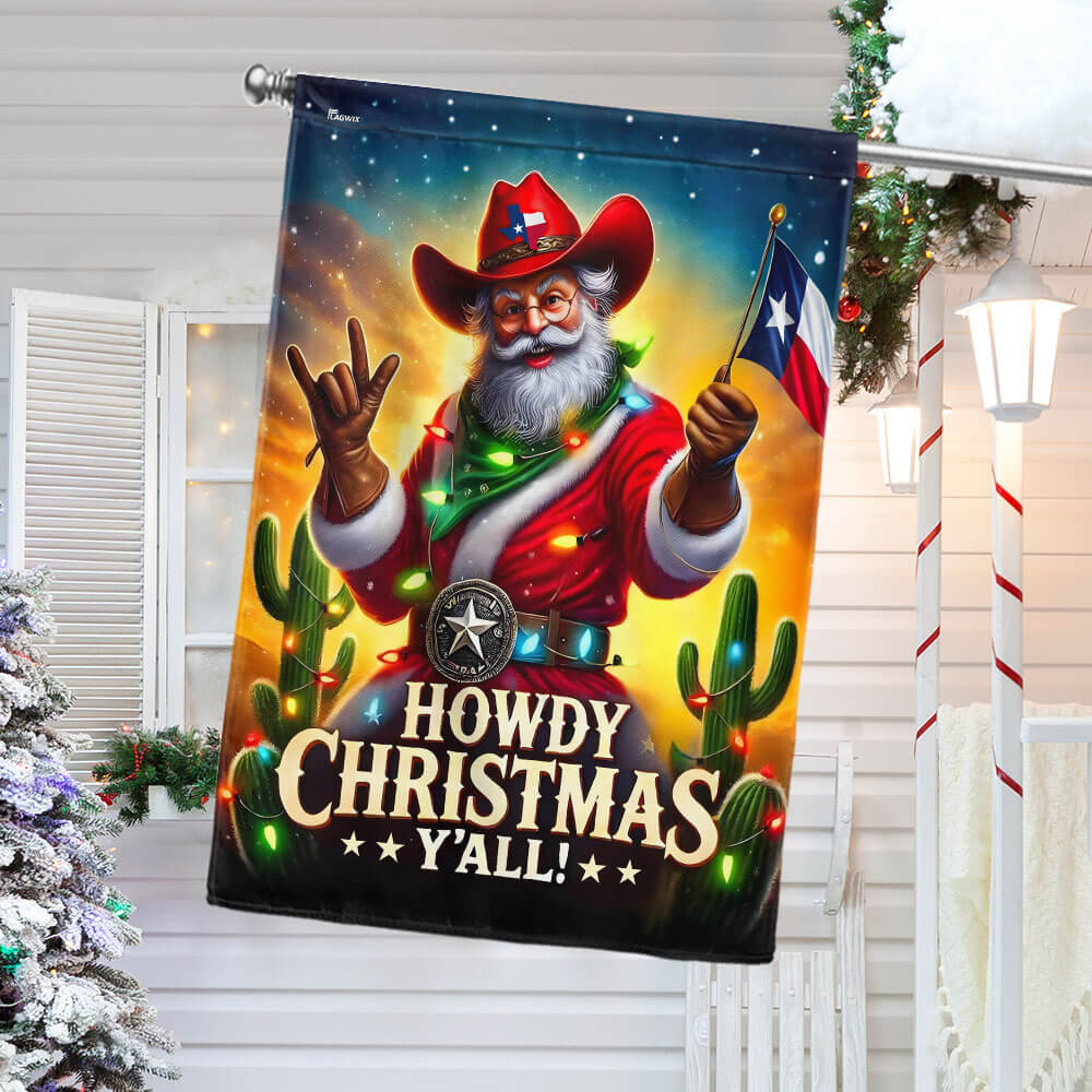 Texas Cowboy Santa Howdy Christmas Y'all Flag – Flagwix