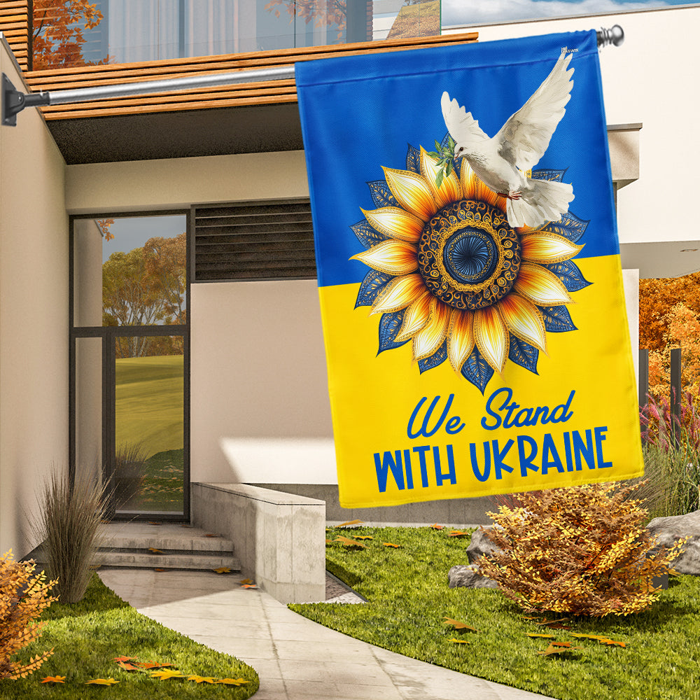 We Stand With Ukraine Flag Peace For Ukraine Flag – Flagwix