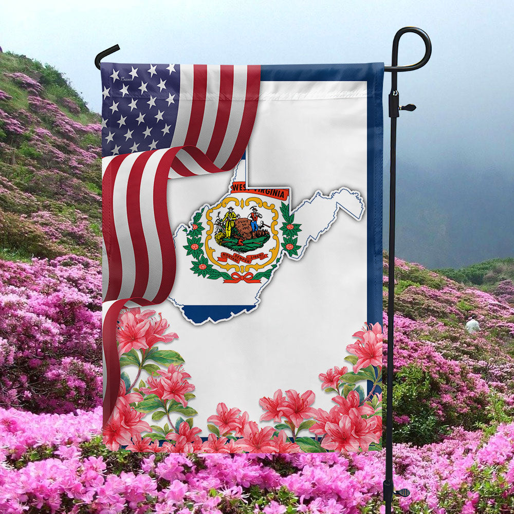 West Virginia Rhododendron Flower Flag MLN1111Fv6 – Flagwix