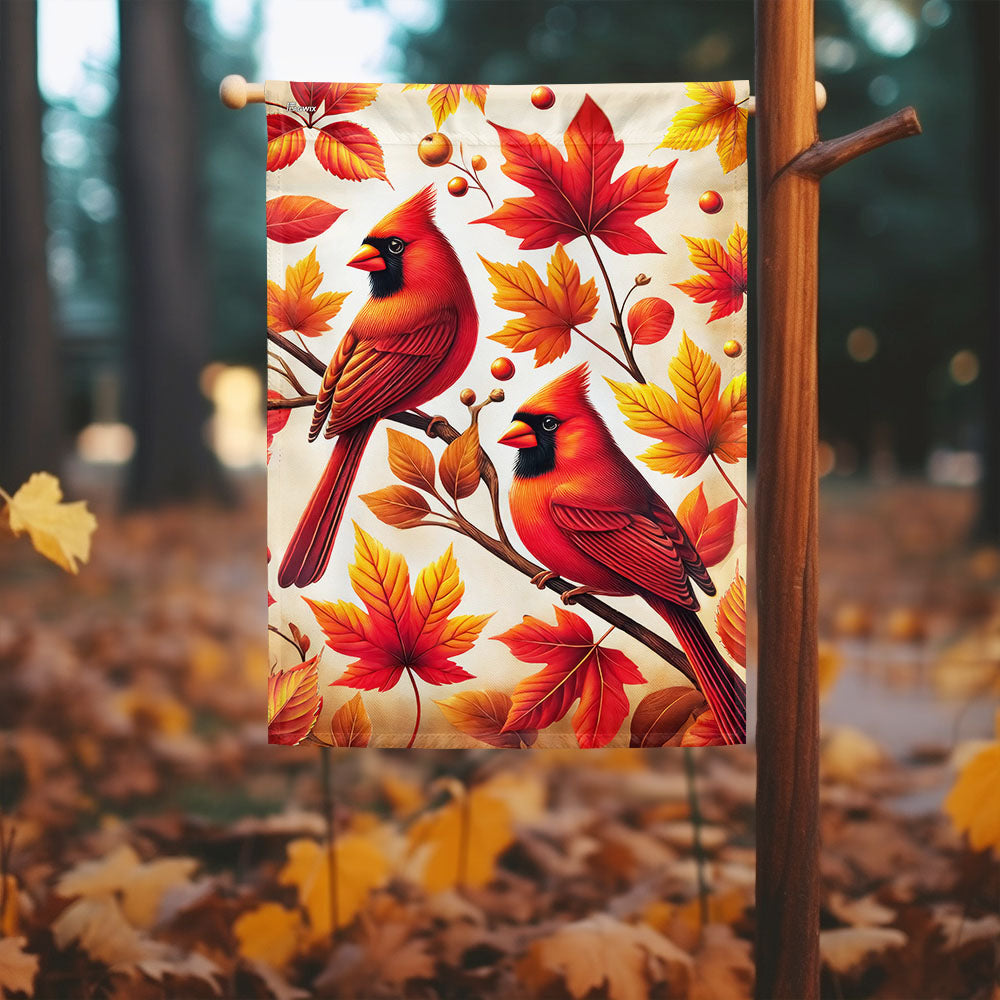 Cardinals Fall Autumn Leaves Flag MLN3557F – Flagwix