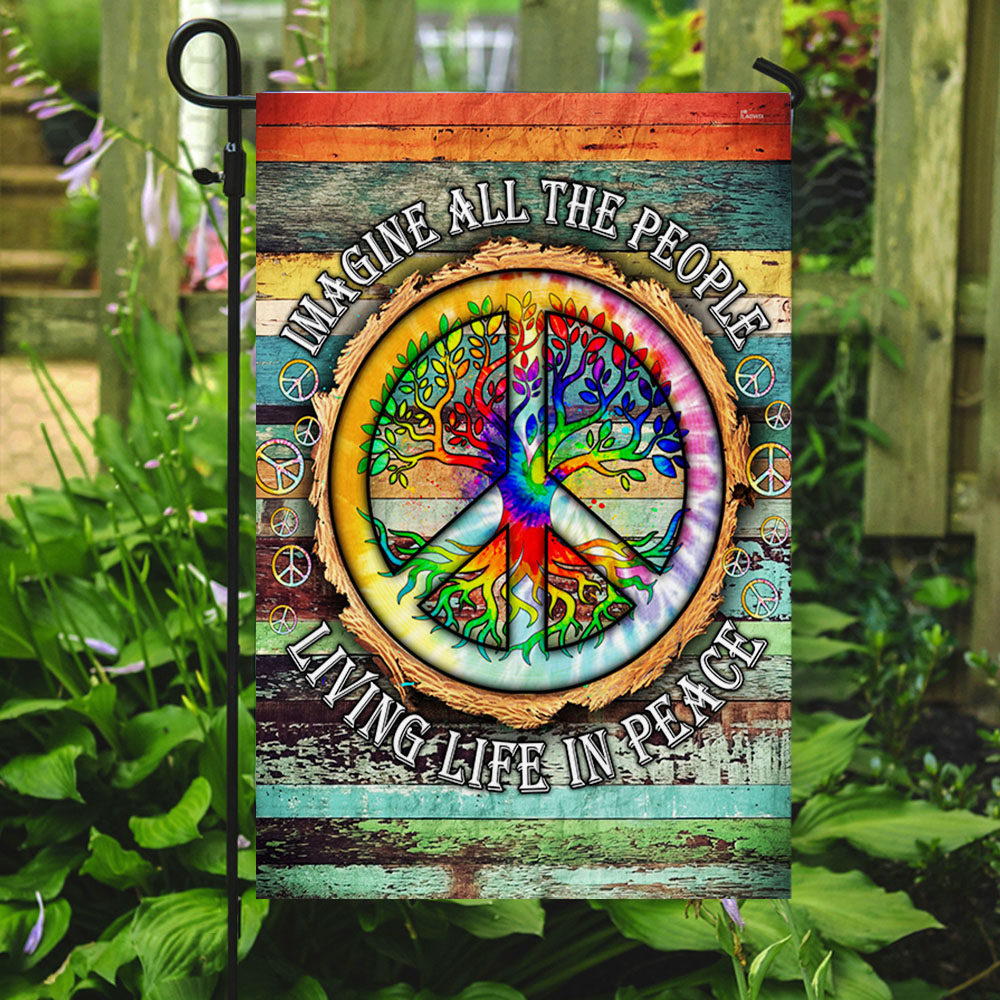 Woodstock Flag - Hippie Flag - Imagine All The People Living Life In P ...