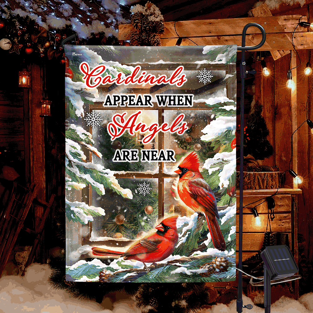Cardinal Christmas Cardinals Appear When Angels Are Near Solar LED Gar ...