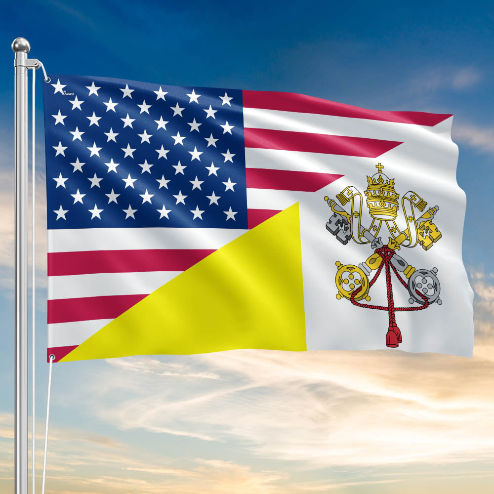 The USA Papal Flag Vatican City Flag Religious Flag United States Grom ...