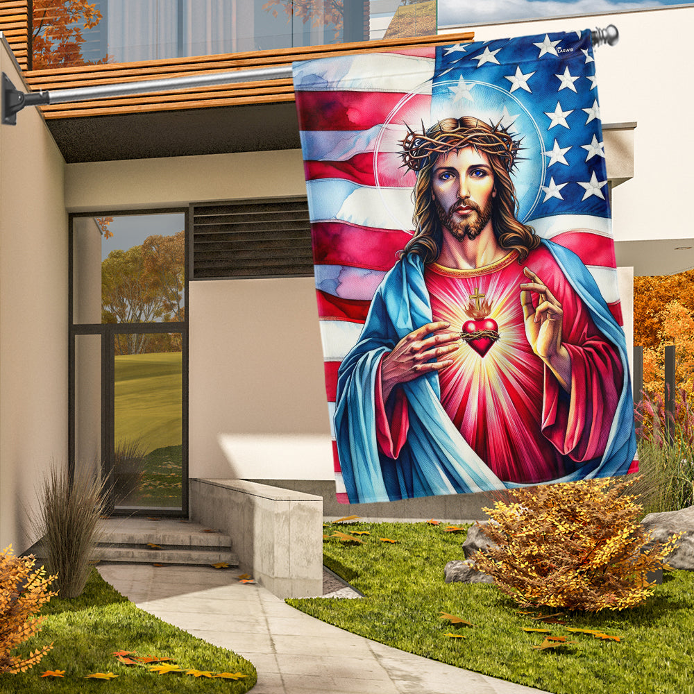 Sacred Heart Of Jesus American Flag – Flagwix