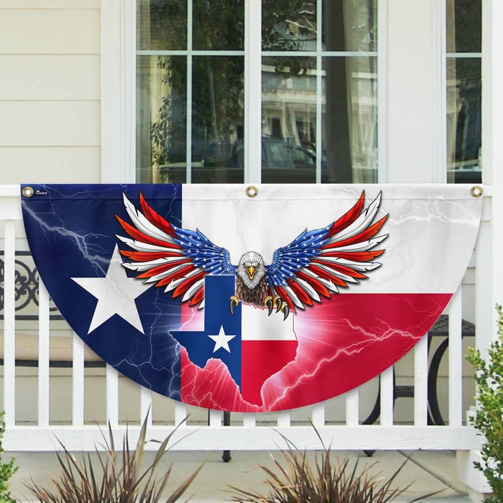 Texas Patriotic American Eagle Non-Pleated Fan Flag – Flagwix