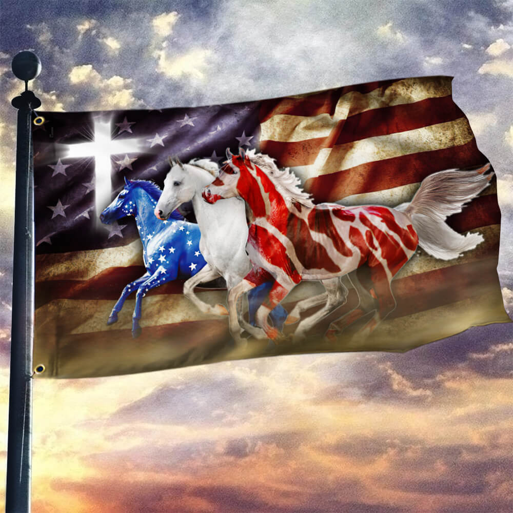 America Horse Grommet Flag Run Run NTB259GF – Flagwix