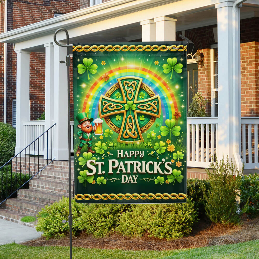 Happy St. Patrick's Day Celtic Irish Cross Flag – Flagwix