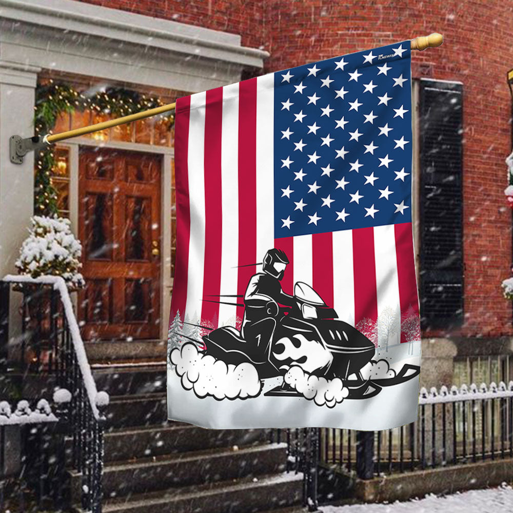 Snowmobile Patriotic American Flag – Flagwix