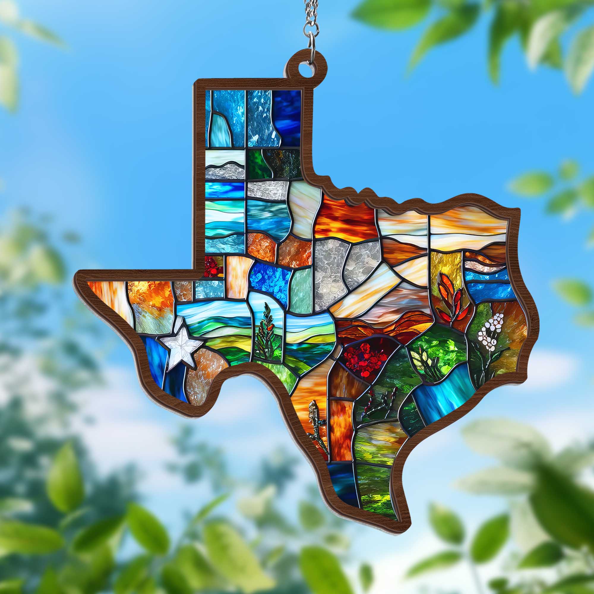 Texas Map 2 Layered Hanging Suncatcher – Flagwix