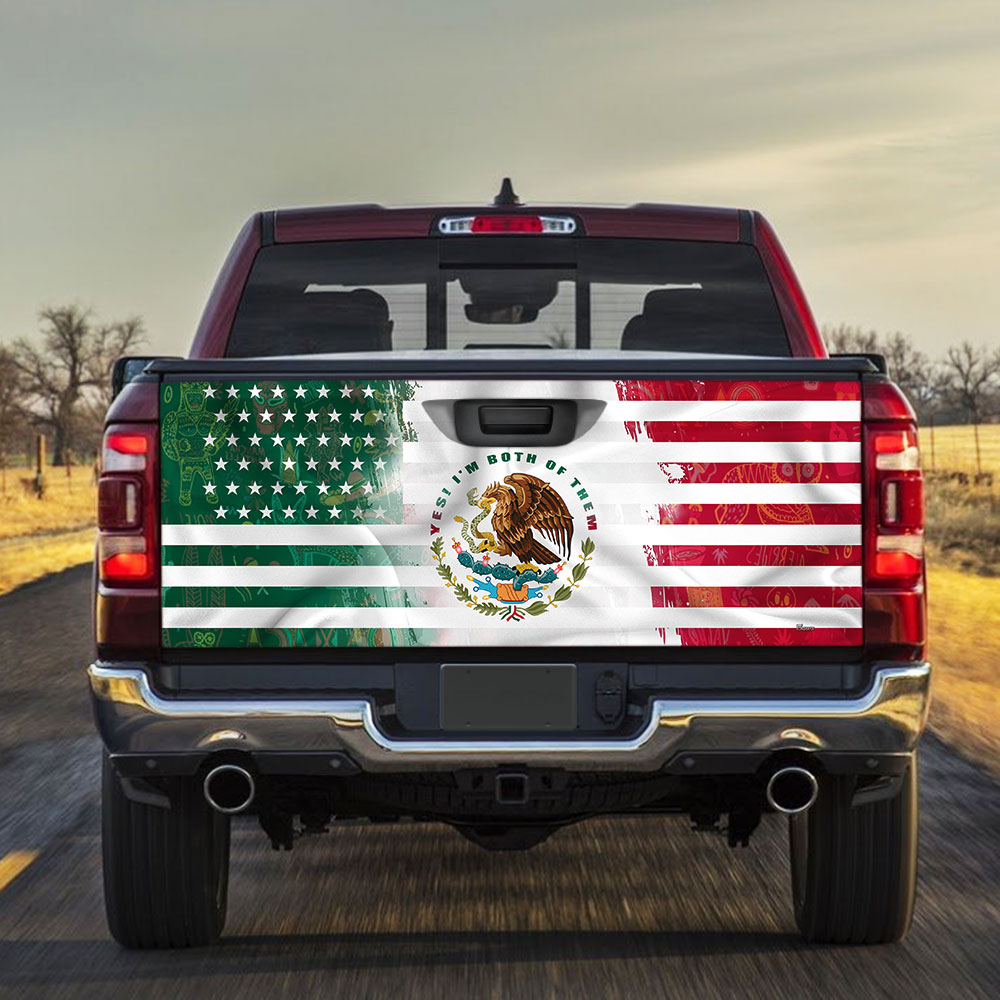 Mexican American Truck Tailgate Sticker Proud Both Of Them – Flagwix