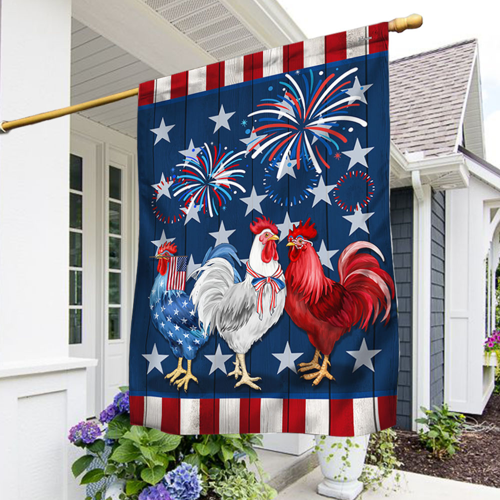 Patriotic Chickens 4th Of july Flag MLN3271F – Flagwix