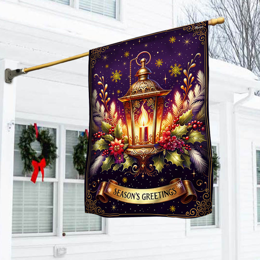 Christmas Lantern Season's Greetings Flag – Flagwix