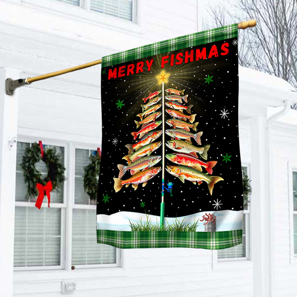 Merry Fishmas Tree Christmas Flag TQN1900F – Flagwix
