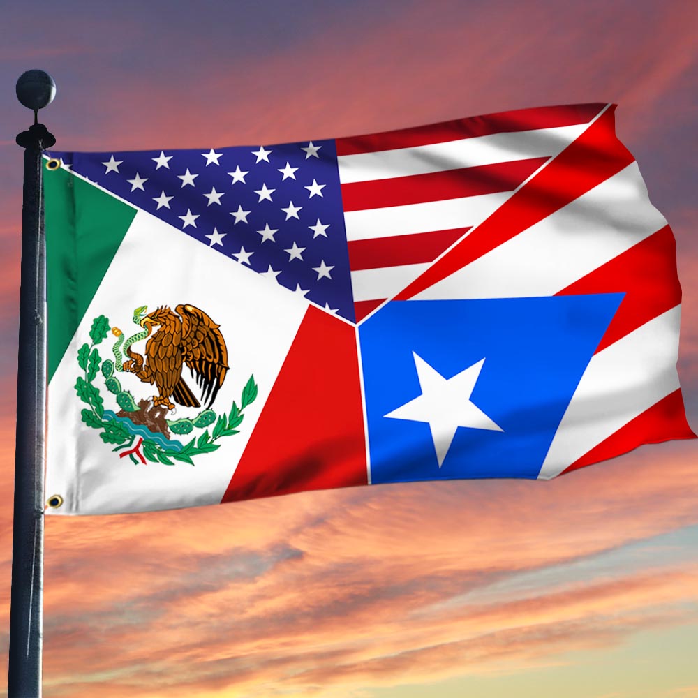 Mexican and Puerto Rican Flag – America, Mexico & Puerto Rico Together ...