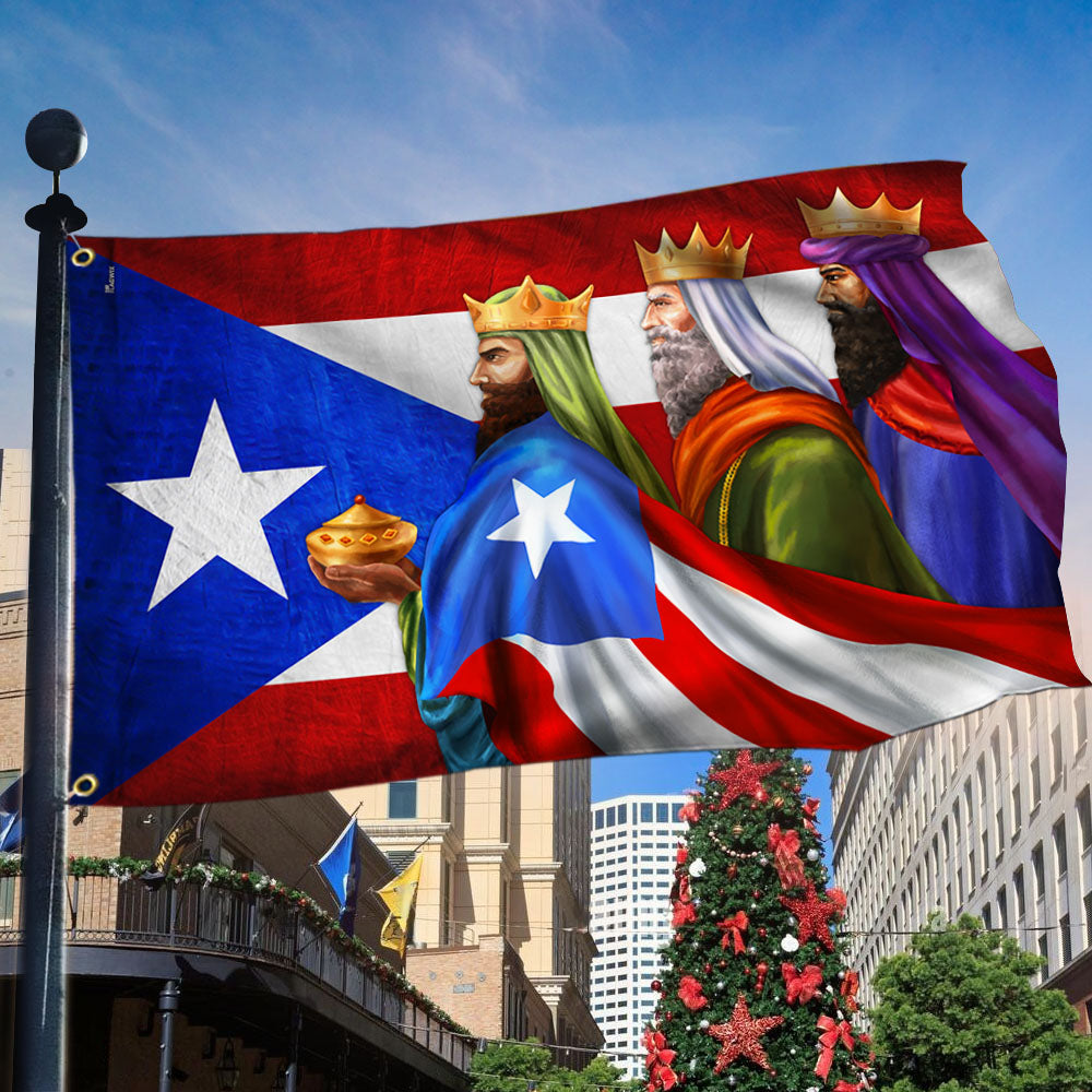 Three Kings Puerto Rico Epiphany Feliz dia de Reyes Grommet Flag TQN19 ...