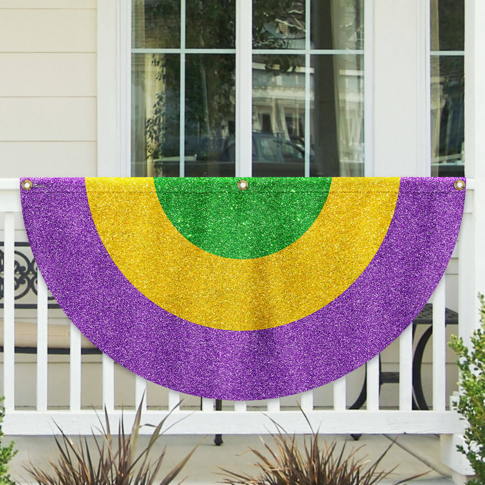 Mardi Gras Carnival Fat Tuesday Non-Pleated Fan Flag – Flagwix