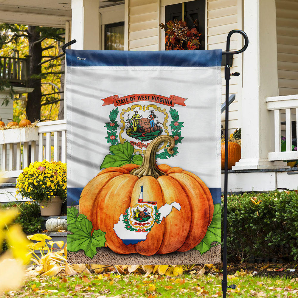 West Virginia Fall Halloween Thanksgiving Pumpkin Flag TQN1616Fv2 – Flagwix