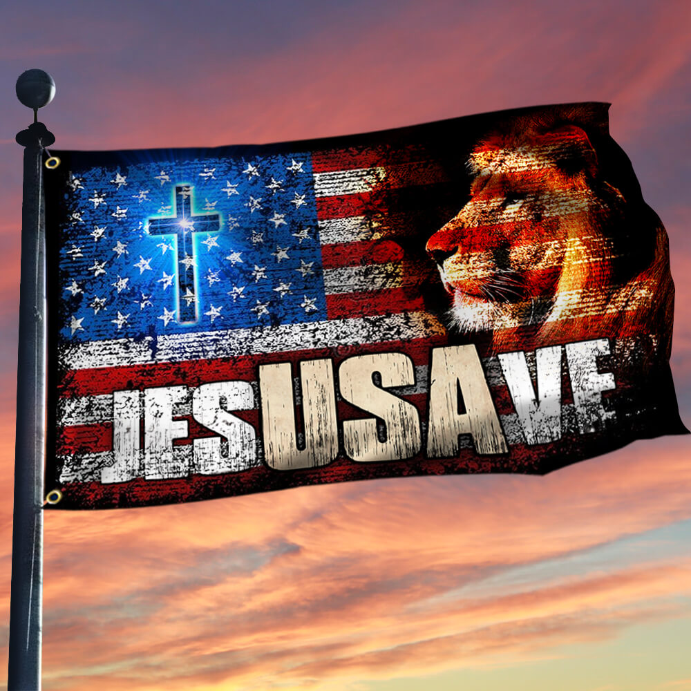 American Jesus Grommet Flag Jesus Save – Flagwix