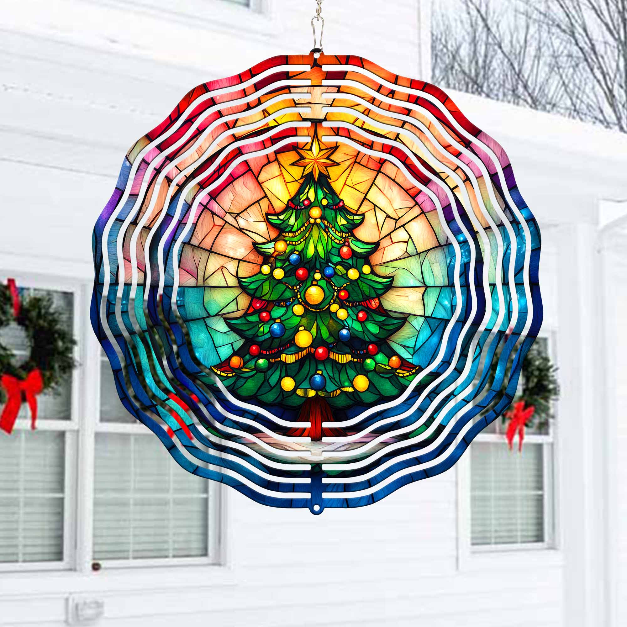 Christmas Tree Xmas Merry Christmas Wind Spinner – Flagwix