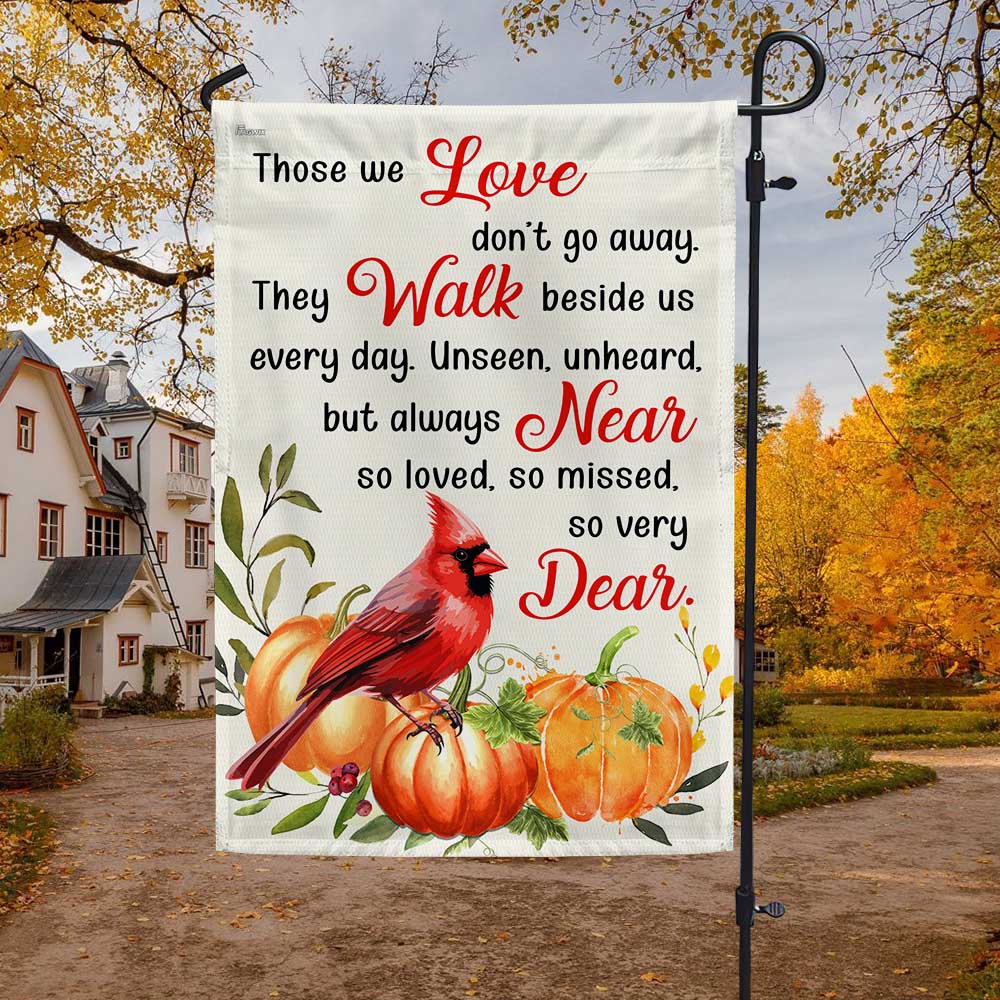 Cardinal Fall Pumpkins Flag Those We Love Don't Go Away Cardinal Flag ...