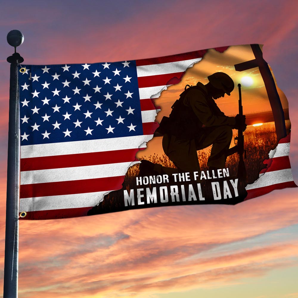 Memorial Day US Veteran Honor The Fallen Grommet Flag – Flagwix