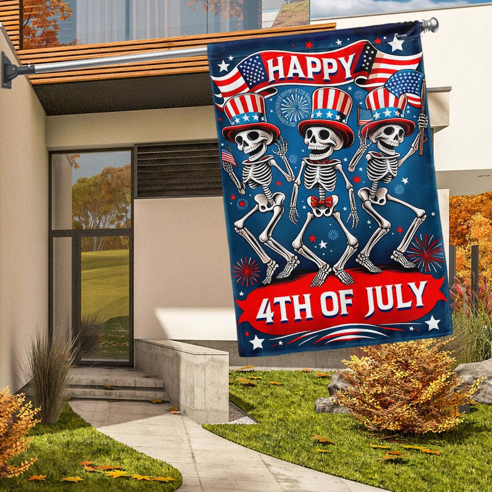 Flagwix American Flag - 4th Of july Skeleton Flag | Canvas American Fl