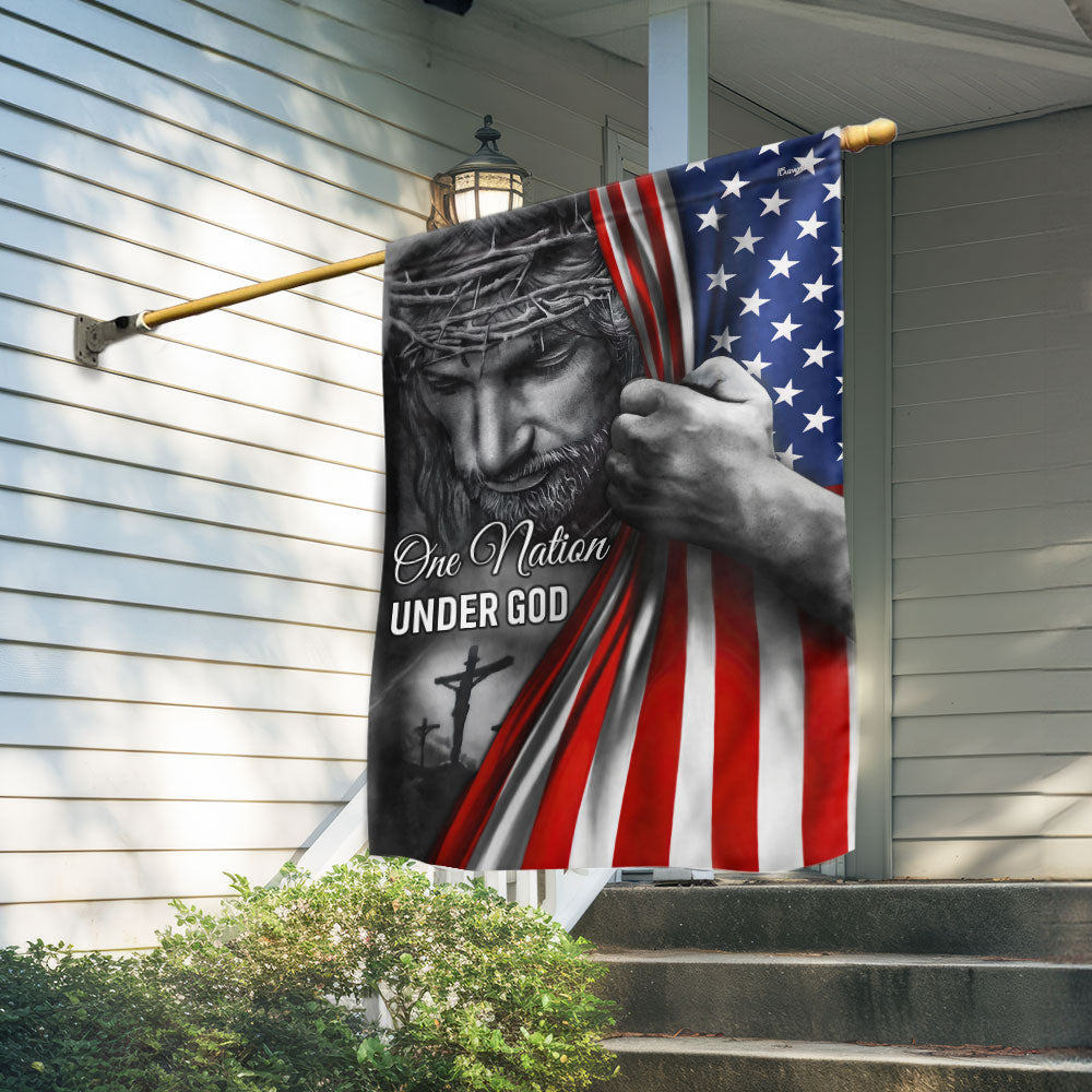 One Nation Under God Jesus Flag – 4th of July Outdoor Decor – Flagwix