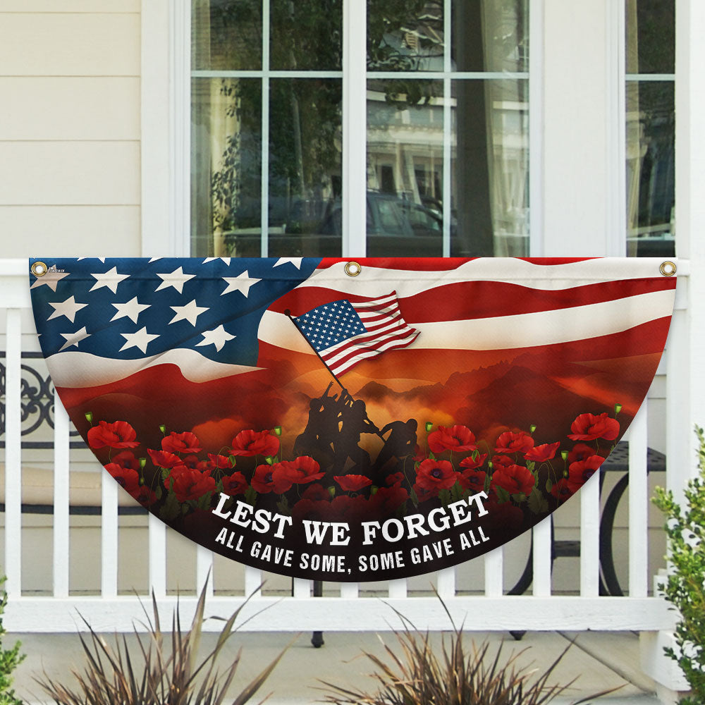 Lest We Forget Memorial Day U.S. Veteran Non-Pleated Fan Flag – Flagwix