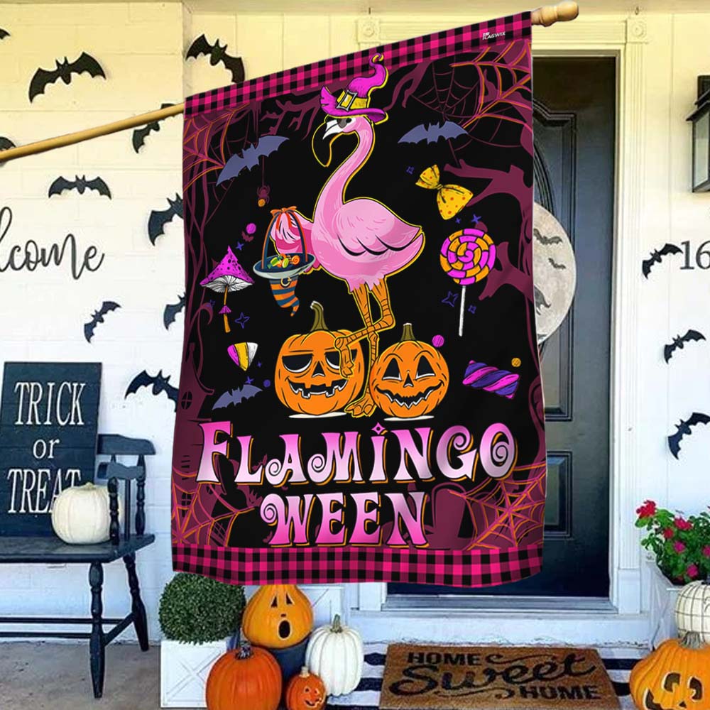 Flamingoween Trick Treat Halloween Flag – Flagwix