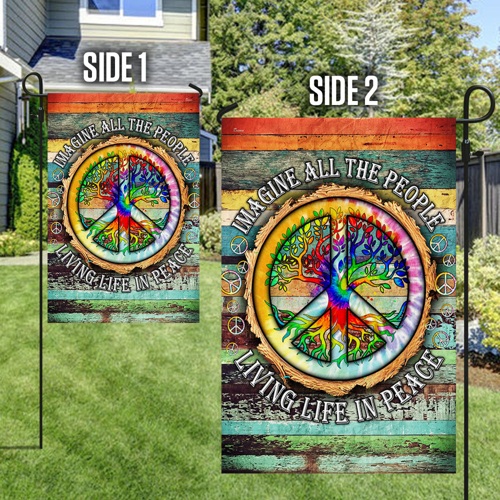 Woodstock Flag - Hippie Flag - Imagine All The People Living Life In P ...