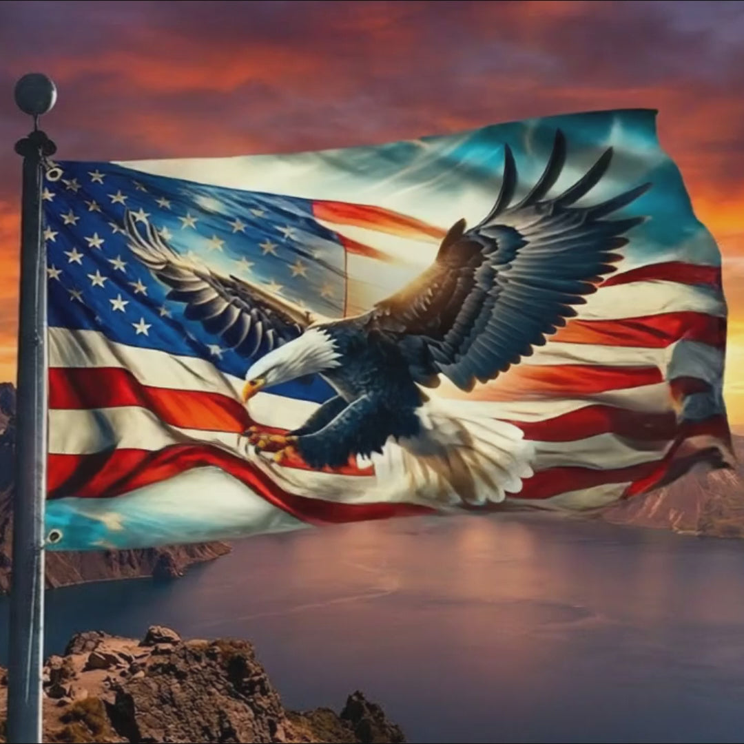 American Patriot Flag American Eagle Patriot Grommet Flag – Flagwix