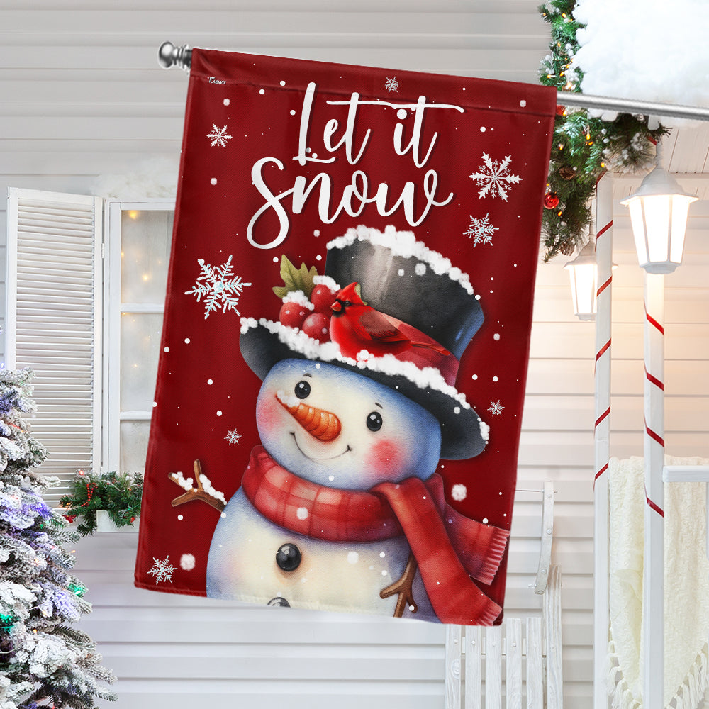 Let It Snow Snowman Christmas Flag – Flagwix