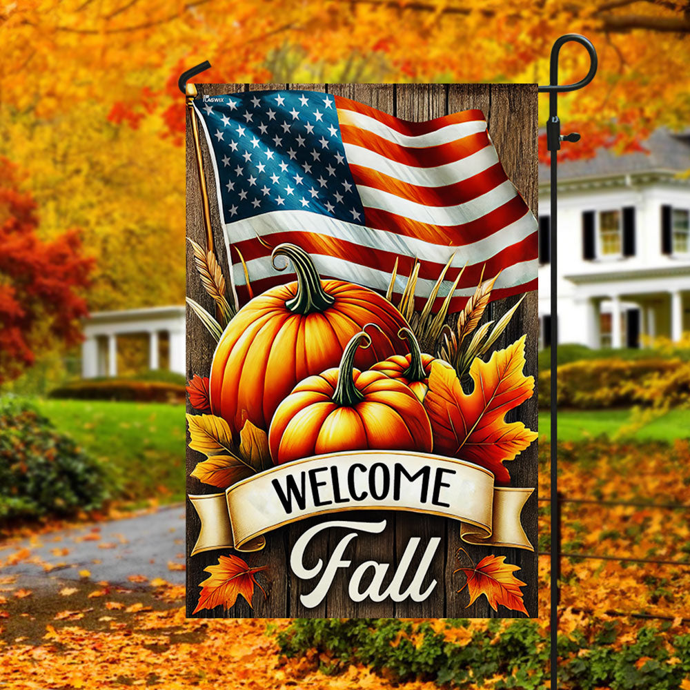 Welcome Fall Pumpkins American Flag – Flagwix