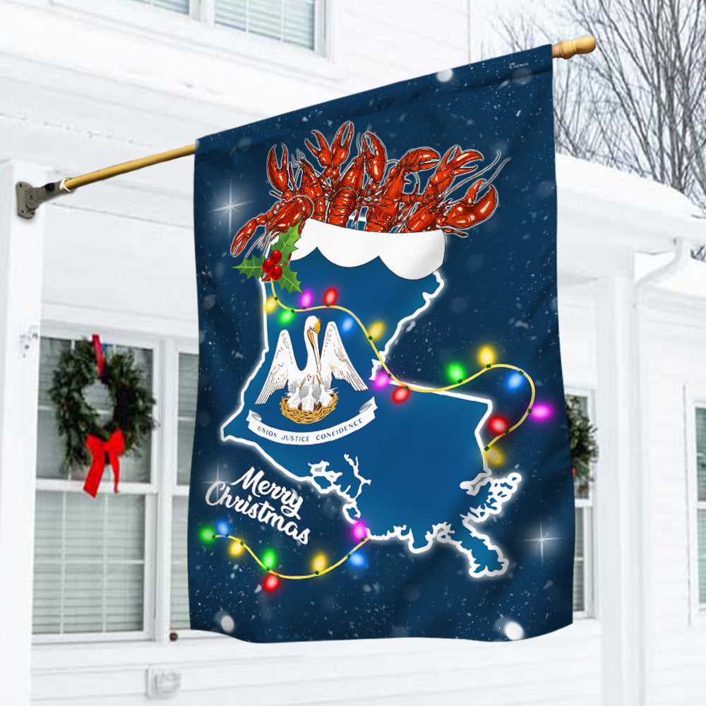 Louisiana Christmas Flag Crawfish BNN696F – Flagwix
