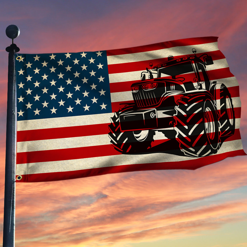Tractor Flag Farmer Tractor American Grommet Flag – Flagwix