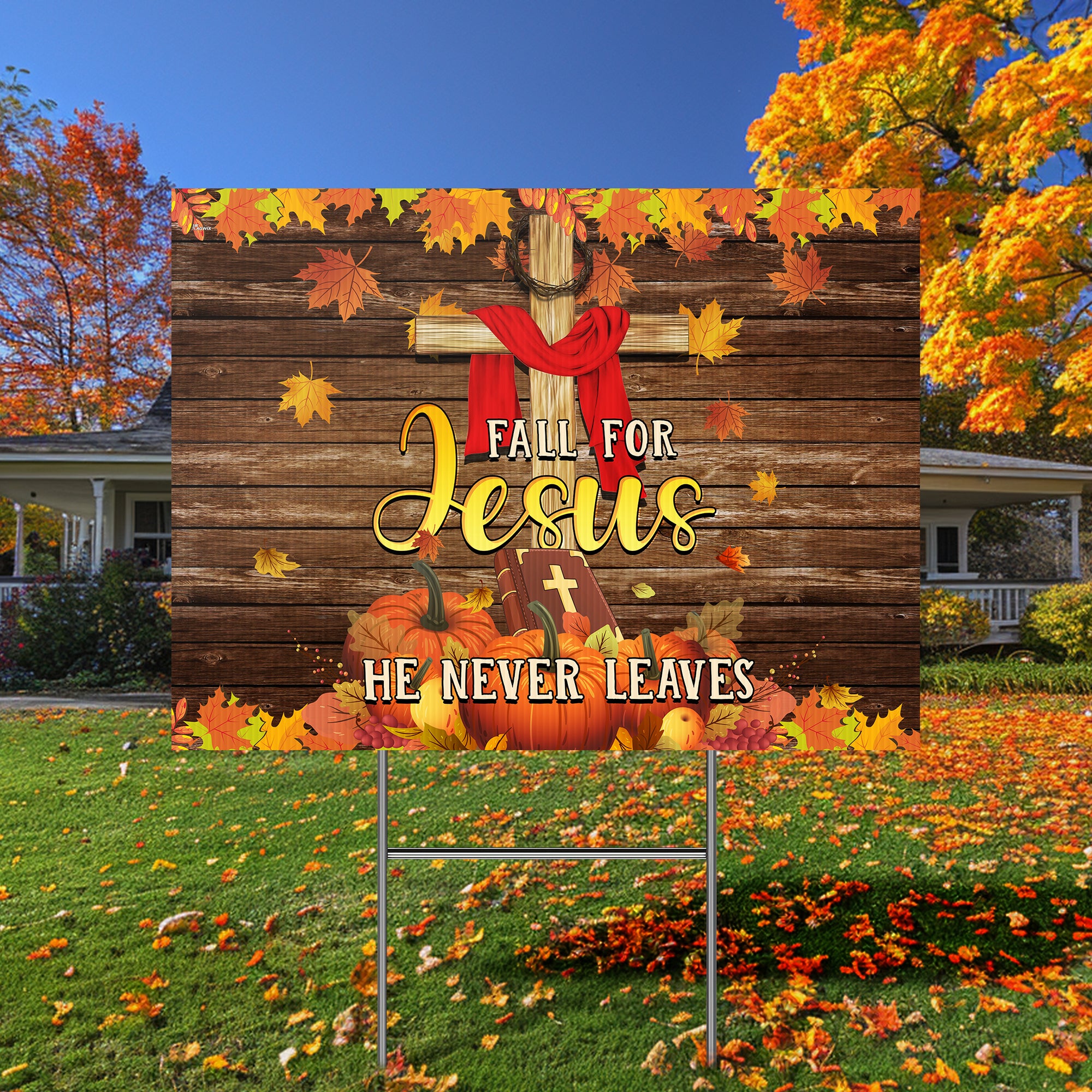 Fall For Jesus He Never Leaves Thanksgiving Halloween Pumpkins Fall Ya ...