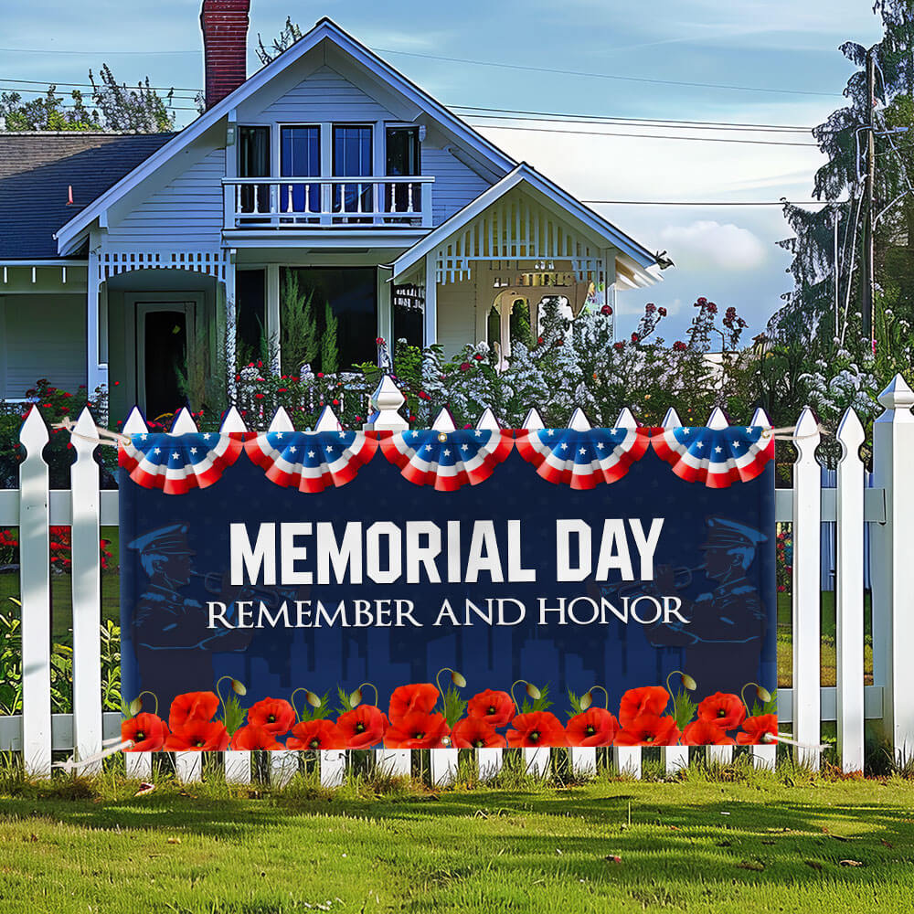 Memorial Day Remember And Honor Fence Banner – Flagwix
