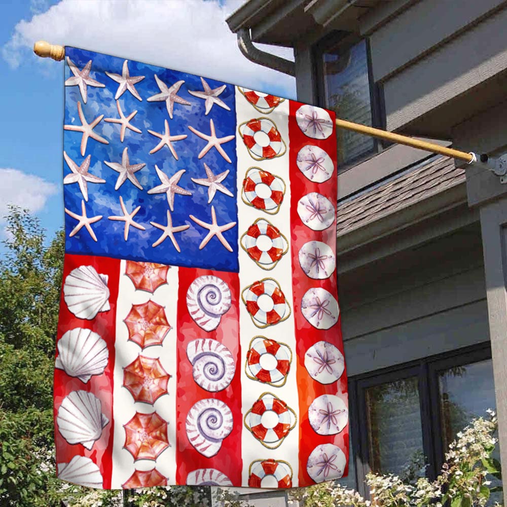 Patriotic Summer Beach Starfish American Flag – Flagwix