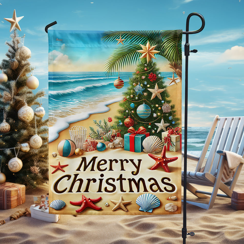 Beach Christmas At The Beach Merry Christmas Flag – Flagwix