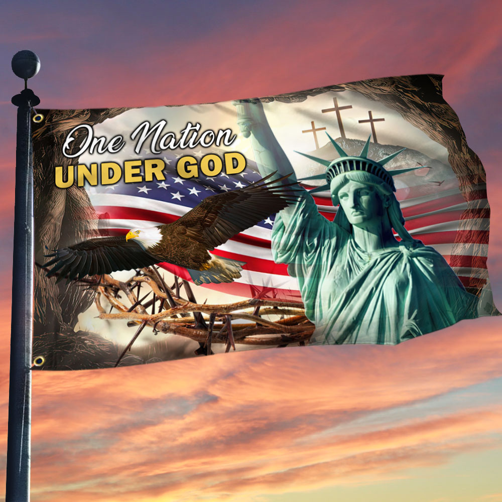 Christian Cross Grommet Flag One Nation Under God – Flagwix