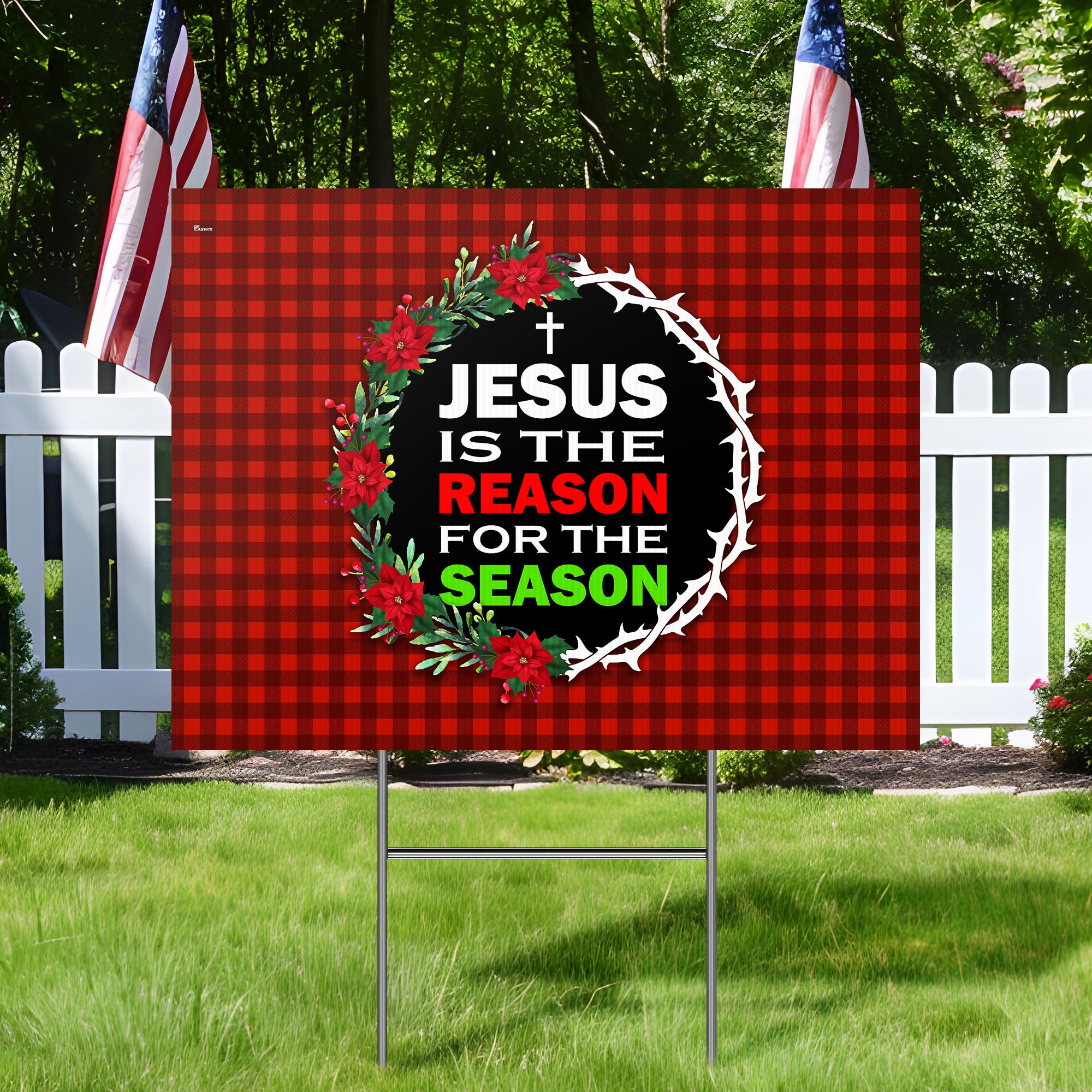 Jesus Is The Reason For The Season Christmas Yard Sign – Flagwix