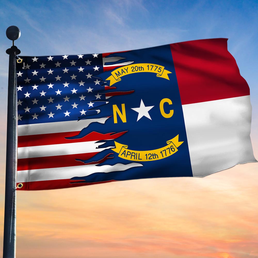 North Carolina and American Grommet Flag MLH1913GFv9 – Flagwix