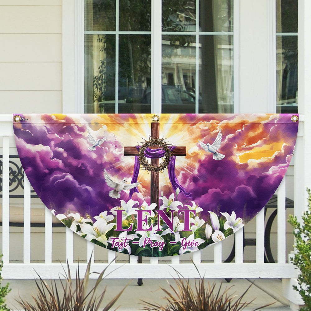 The Season Of Lent Easter Christian Cross Non-Pleated Fan Flag – Flagwix